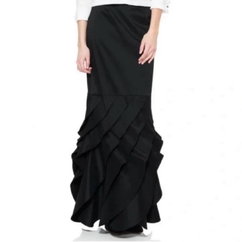 Tadashi Shoji Vibtage Black Mermaid Ruffle Skirt - Gem